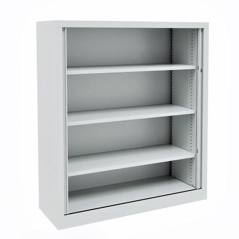 Armoire métallique Etic - h. 136 x l. 120 cm - 3 tablettes - décor bois ...